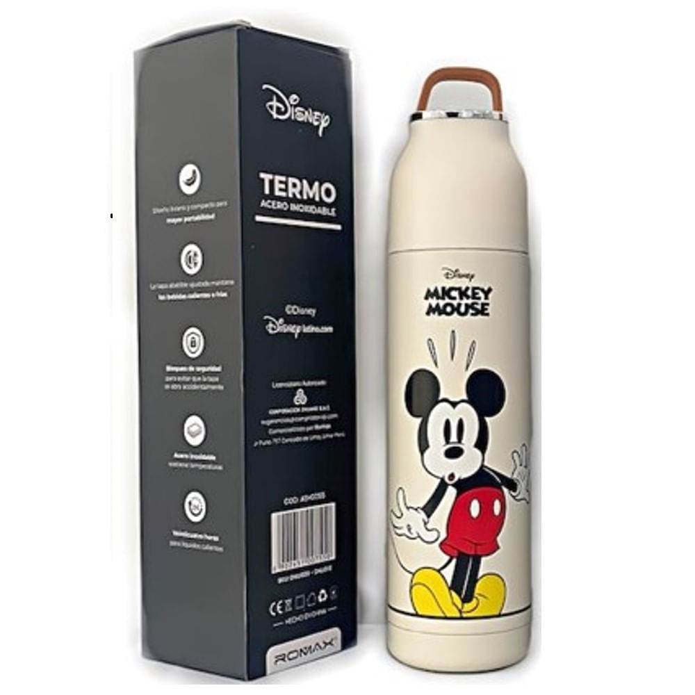 Termo Romax 500ml Modelo Mickey Mouse Acero Inoxidable - Beige - Promart