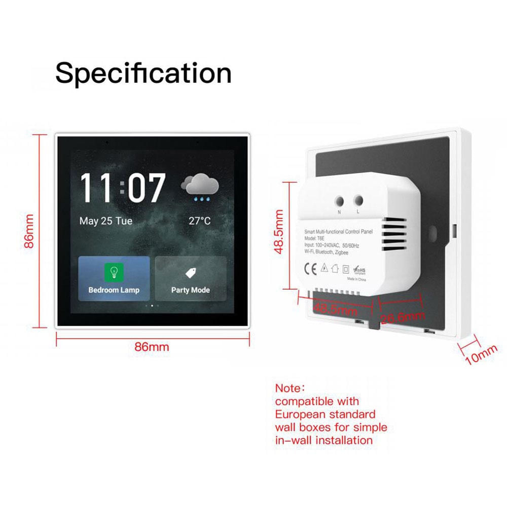 Panel de Control Inteligente Multifuncional TUYA Smart WiFi Bluetooth ...