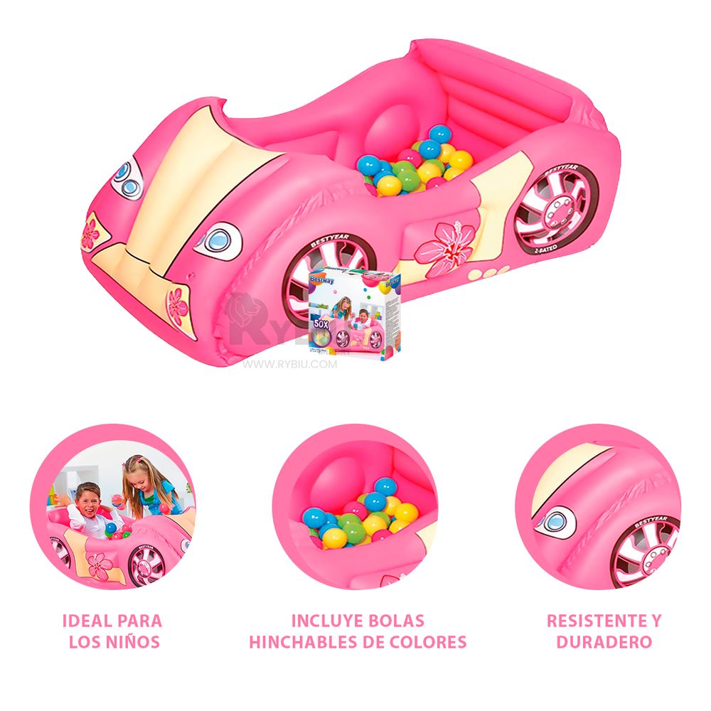 Piscina Rosada Inflable para Niños Verano - Promart