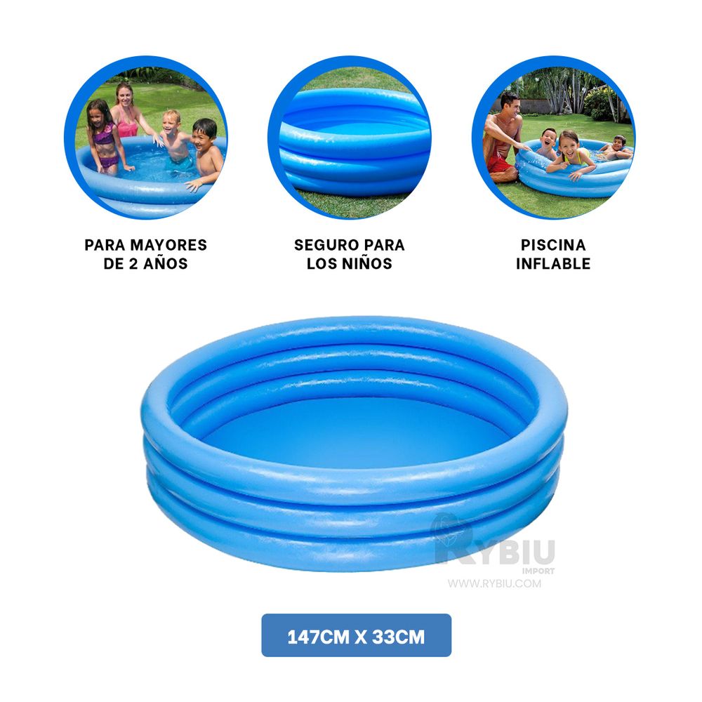 Alberca Inflable para Niños de Color Azul Cristal - Promart