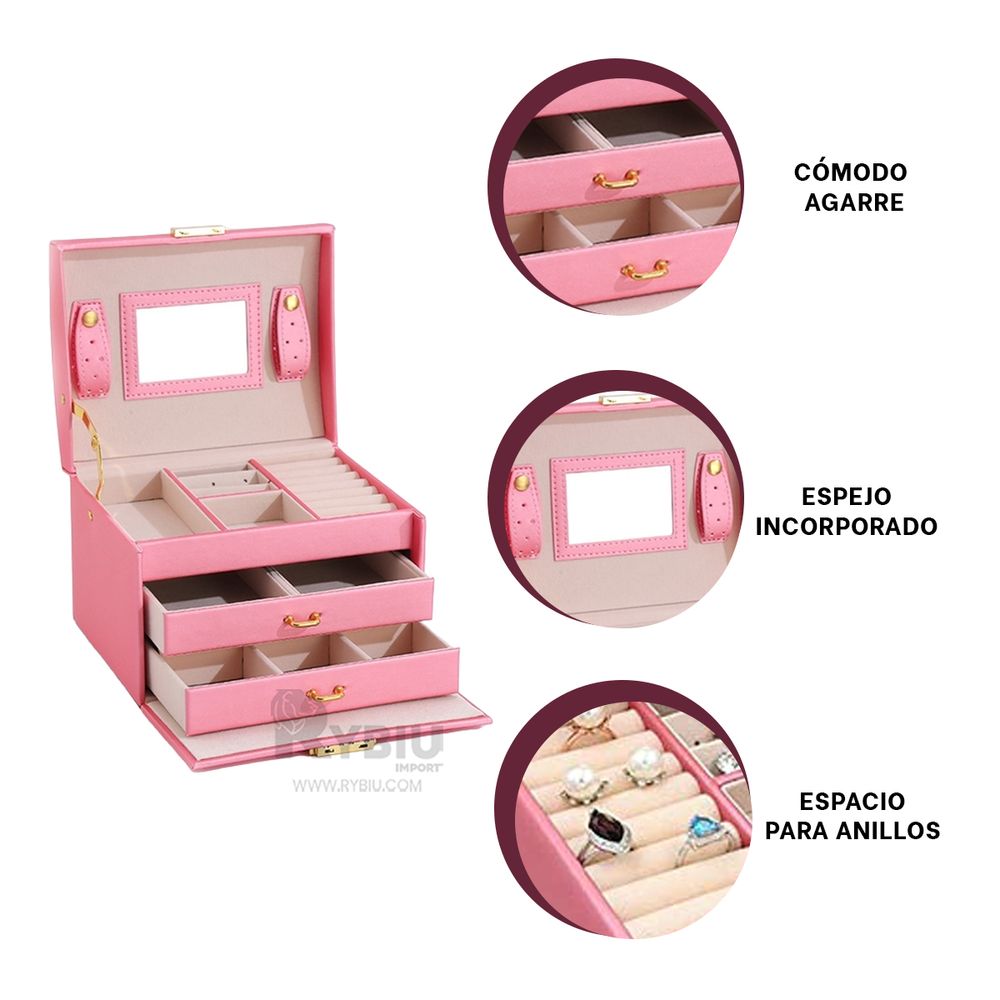 Hermoso Organizador 3 Niveles de Color Rosado - Promart