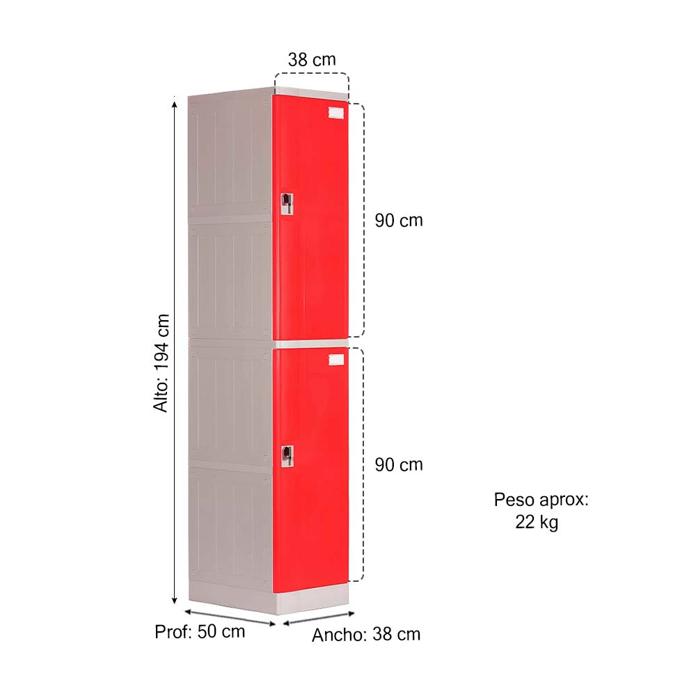 Locker Abs Lp1-02 Porta candado Rojo - Promart