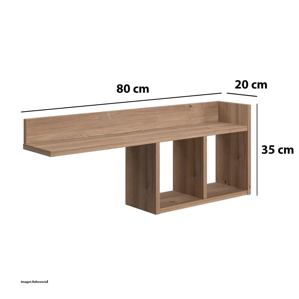 Repisa Flotante Melamina LeMueble 80x35x20cm Castaño - Promart