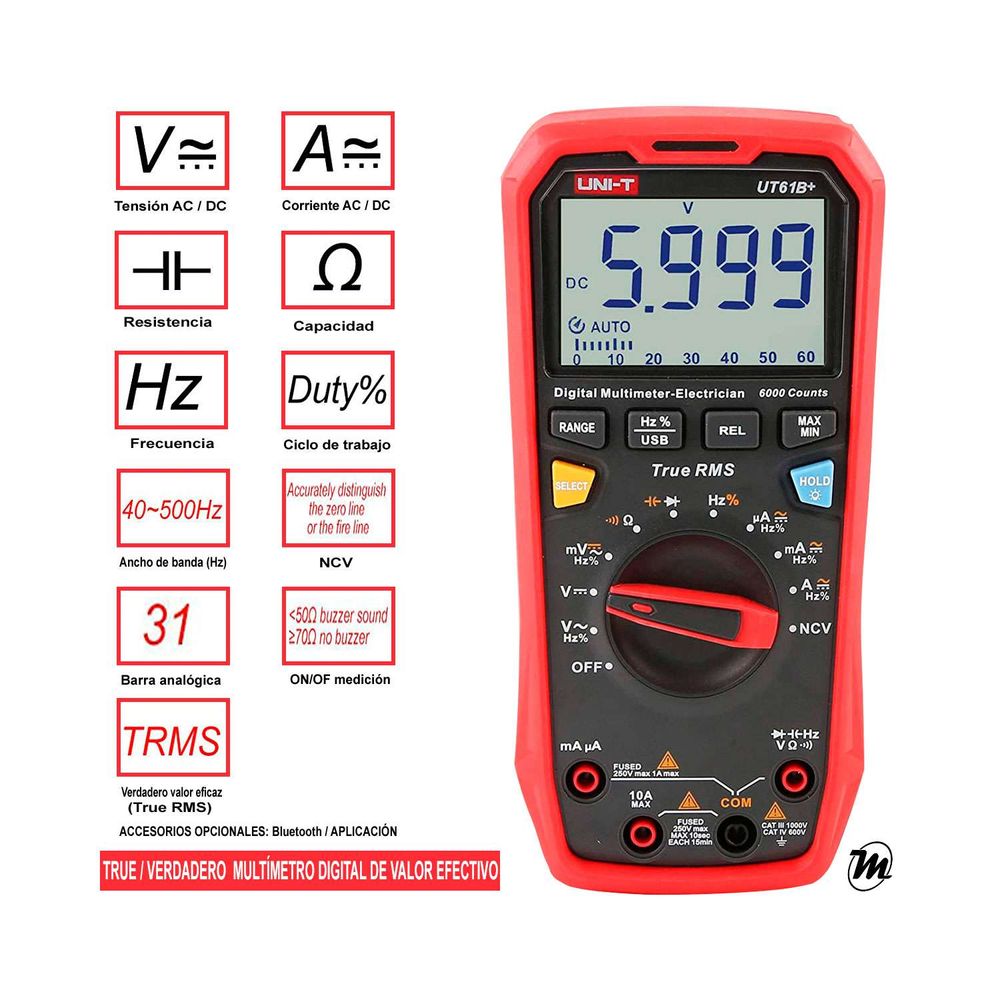 Multímetro Digital con Capacitancia y Frecuencia Ut61b+ Uni-t | Promart ...