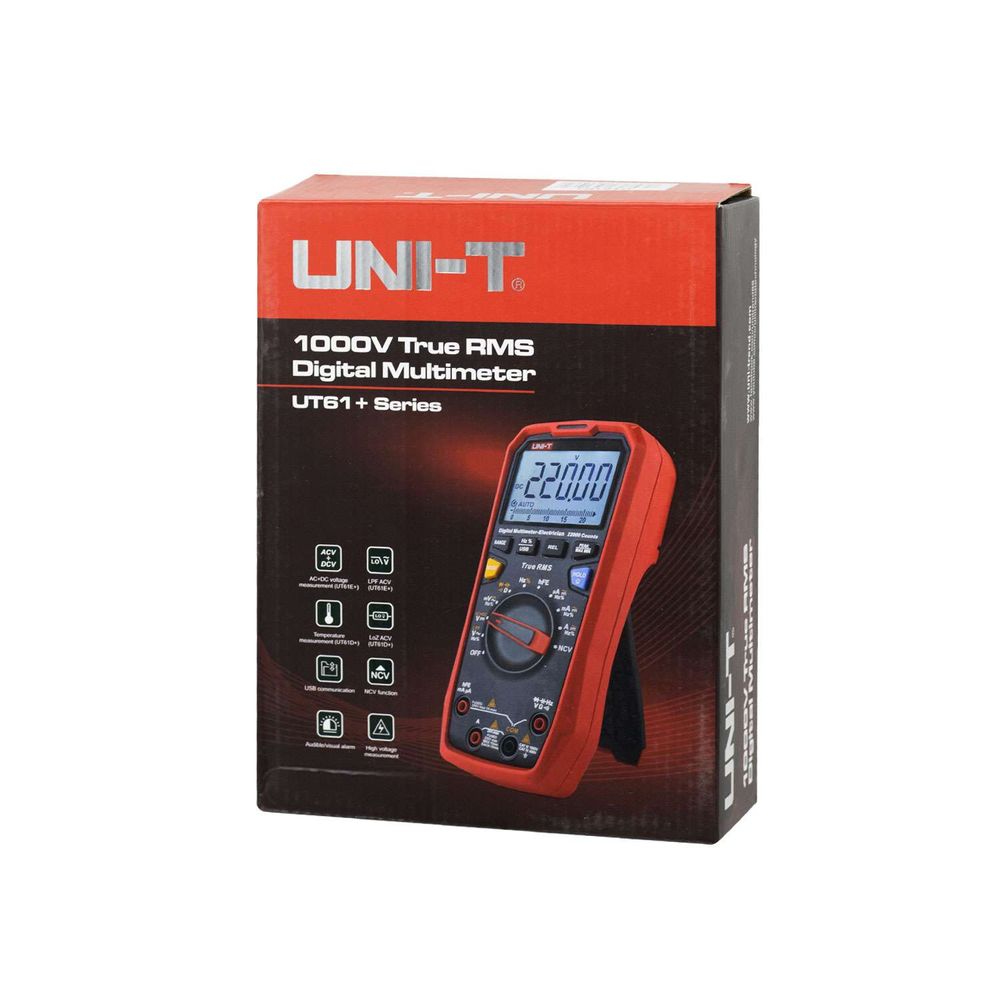 Multímetro Digital con Capacitancia, Frecuencia y Temperatura True RMS Ut61d+ Uni-t - Promart