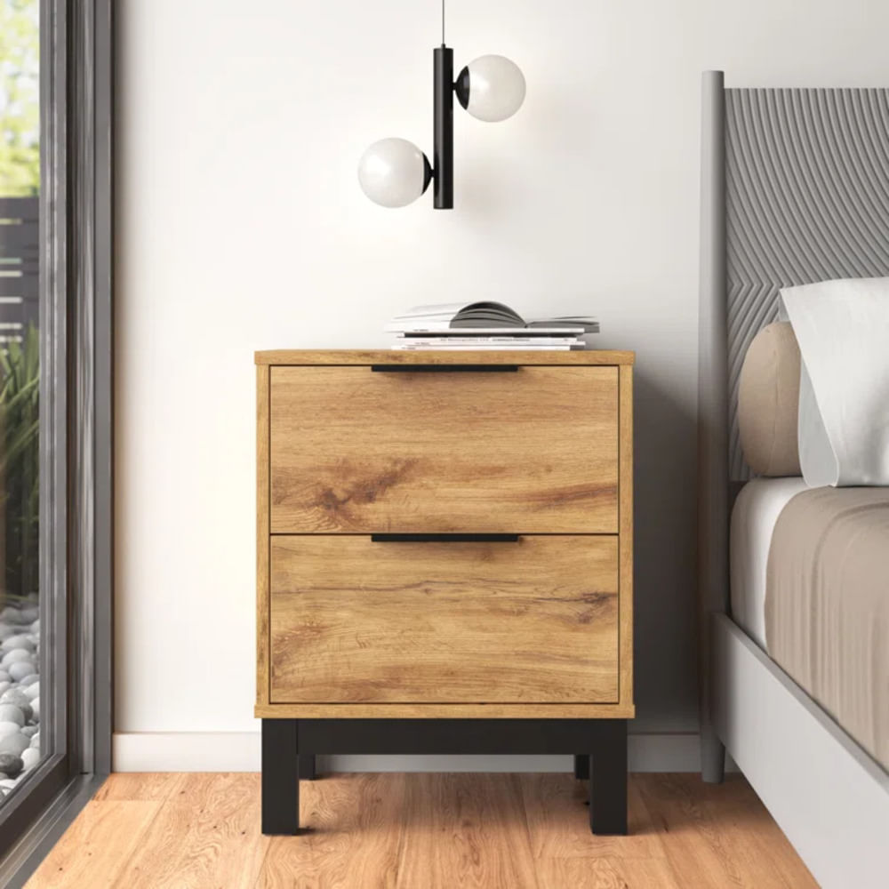 Velador Moderno YOSH color Duna 2 cajones TU MESITA - Promart