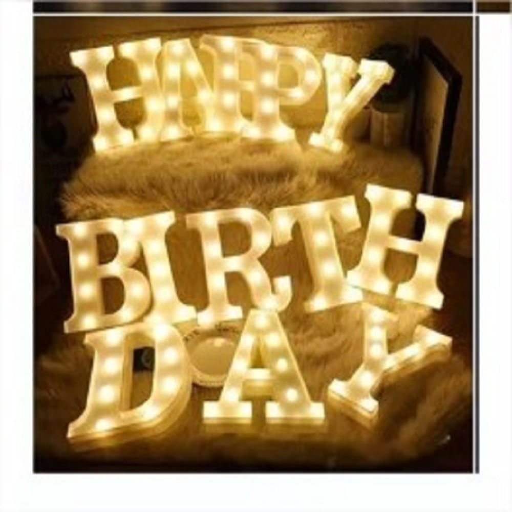 Letrero Letras Decorativas Led 3D Luces para Fiestas Happy Birthday ...