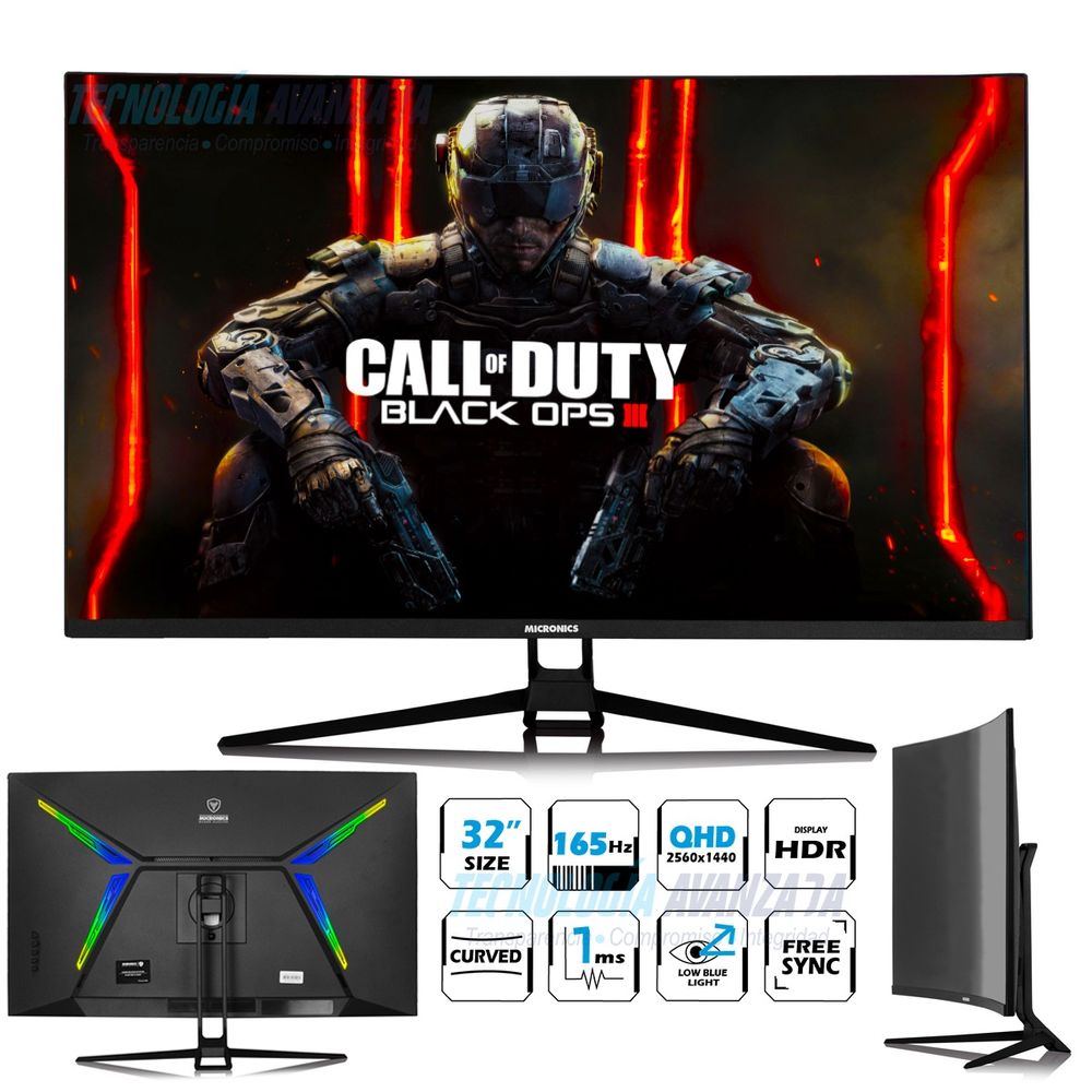 Monitor Gamer 32 Pulgadas Curvo Qhd 165hz 1ms Rgb Dp Hdmi Premiun - Promart