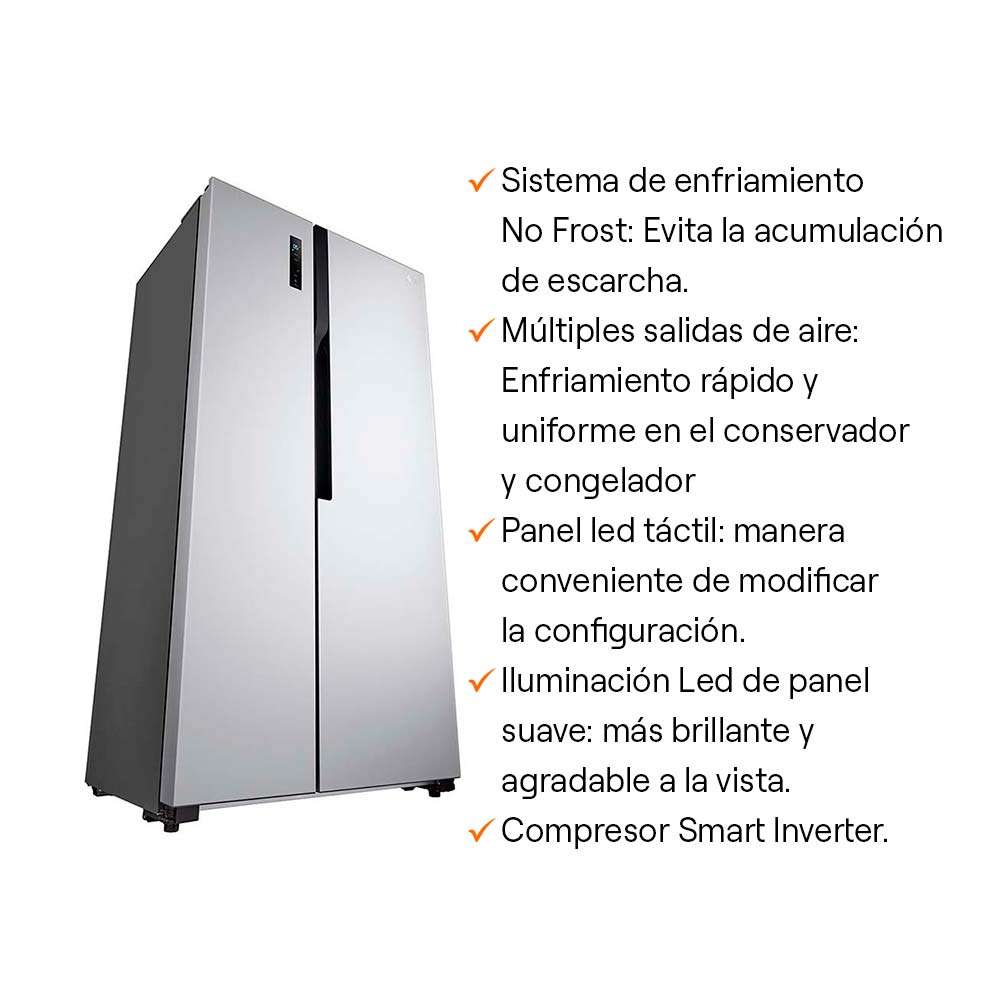 Refrigeradora LG LS51BPP Side By Side Smart Inverter 509L Plateado ...