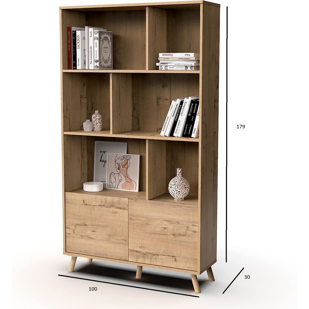 Mueble Librero con repisas Iker color Roble TU MESITA - Promart