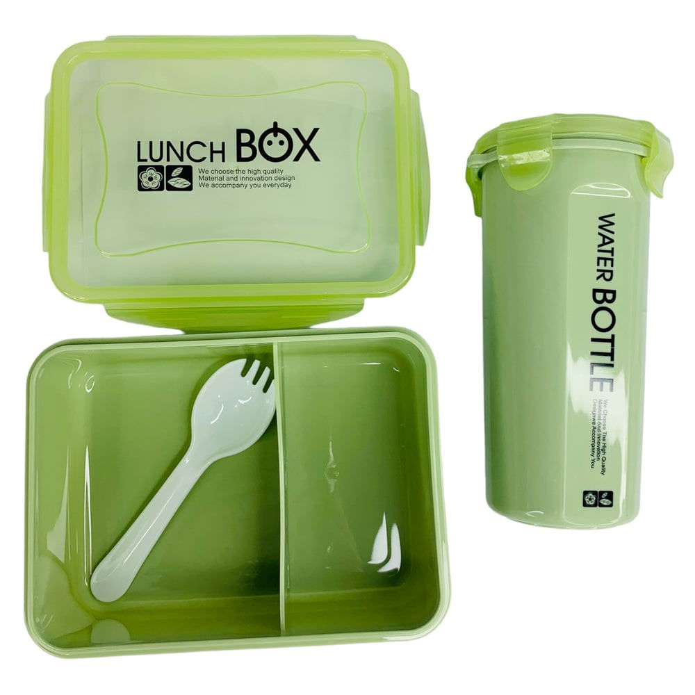 Set Taper Lunch Box 02 Compartimientos con Vaso Hermetico Verde - Promart