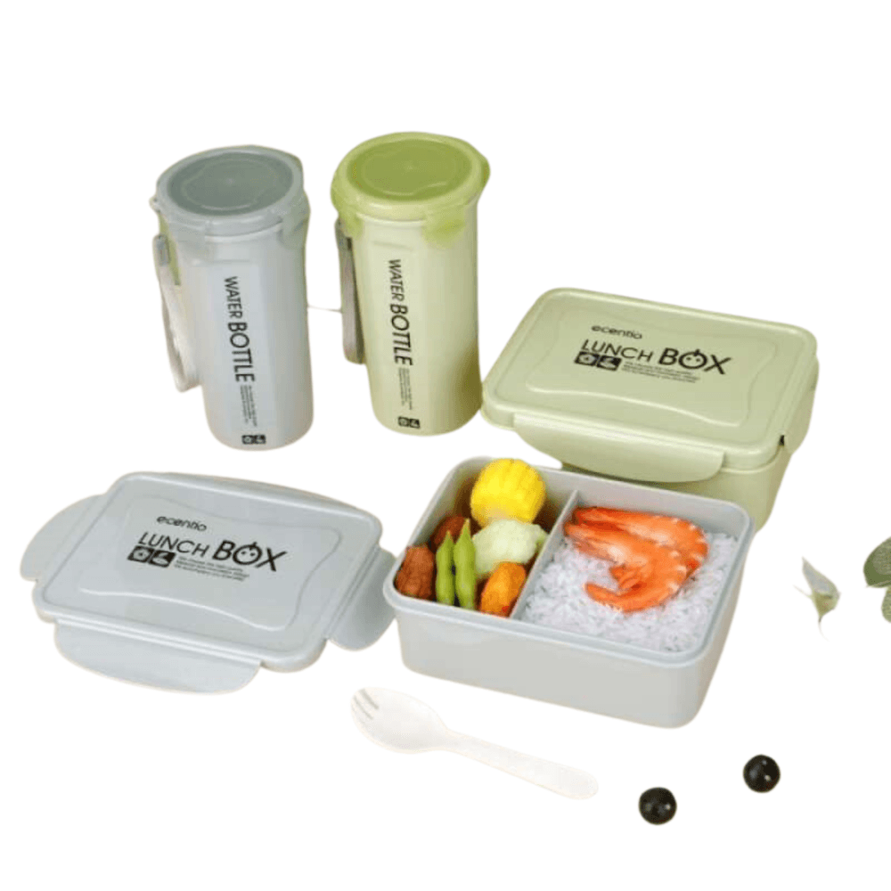 Set Taper Lunch Box 02 Compartimientos con Vaso Hermetico Verde - Promart
