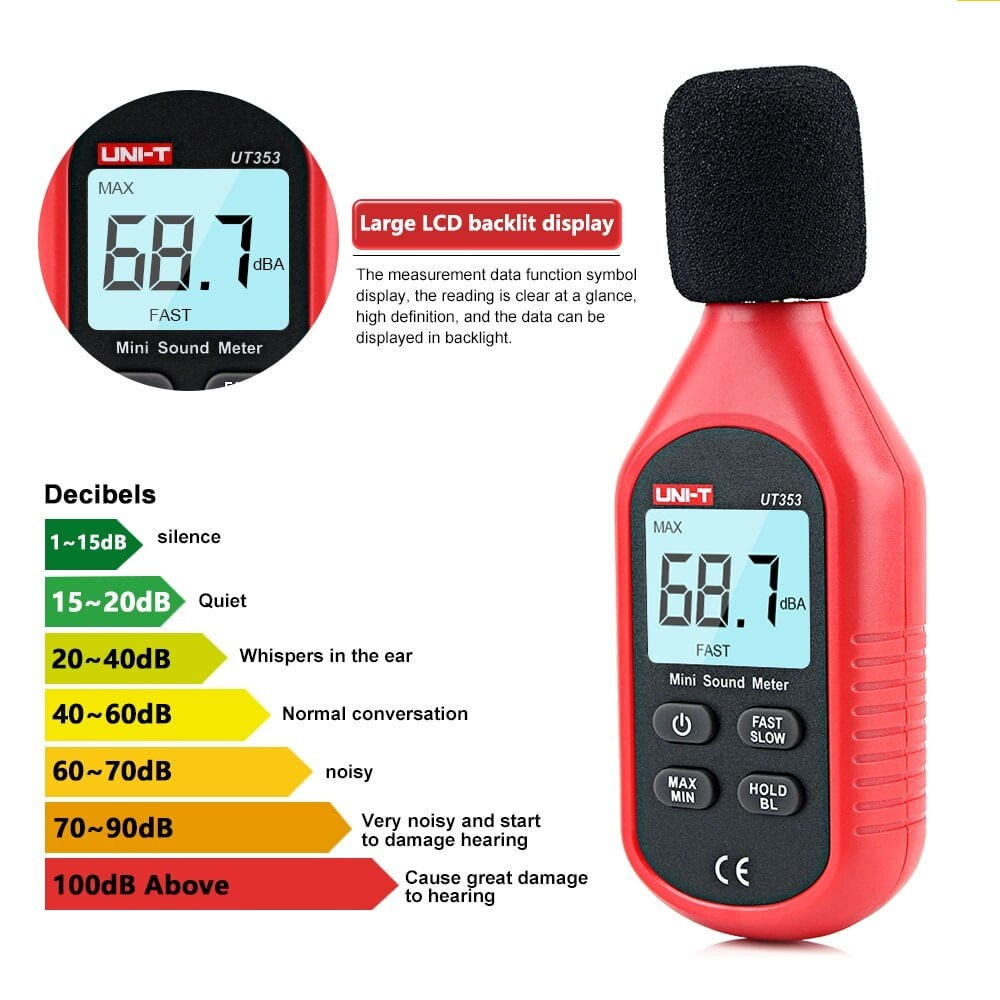 Sonómetro Medidor De Sonido Ruido Decibelímetro UNI-T UT353 | Promart ...