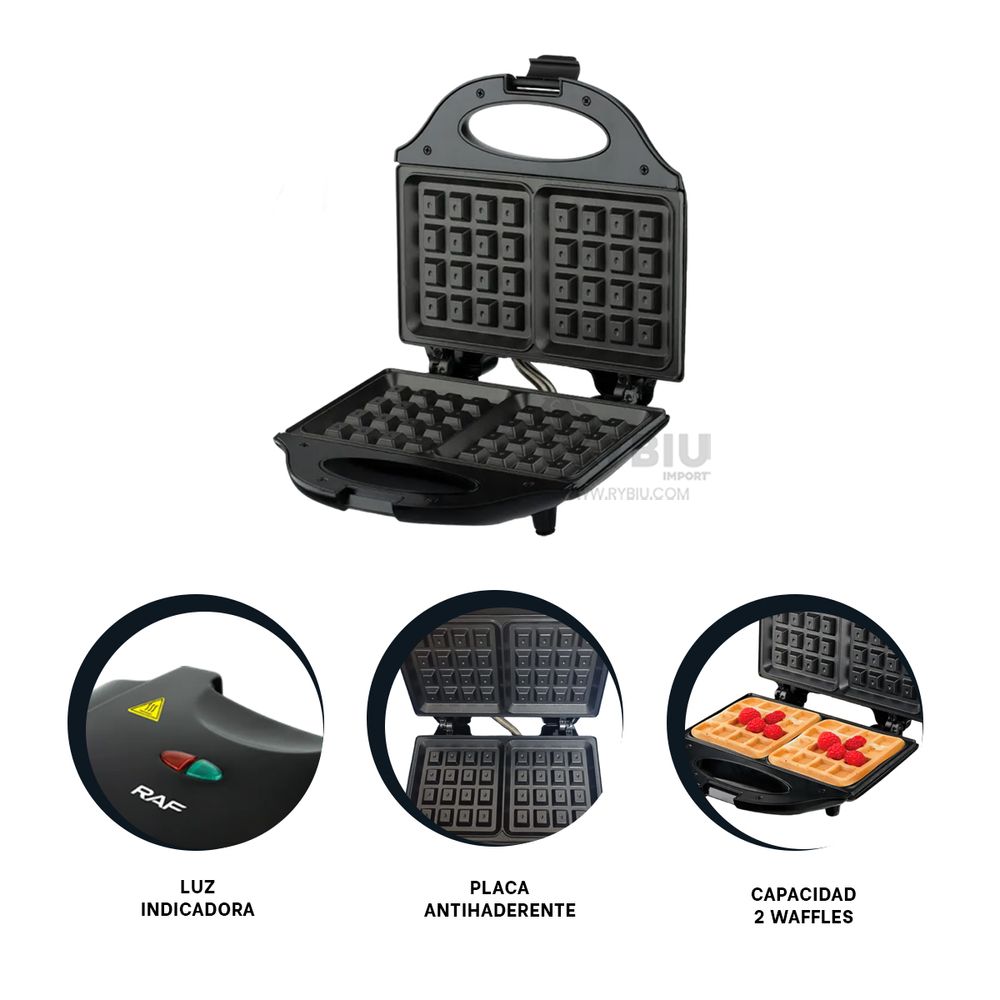 Waflera con Placas Antiadherente Color Negro | Promart.pe - Promart