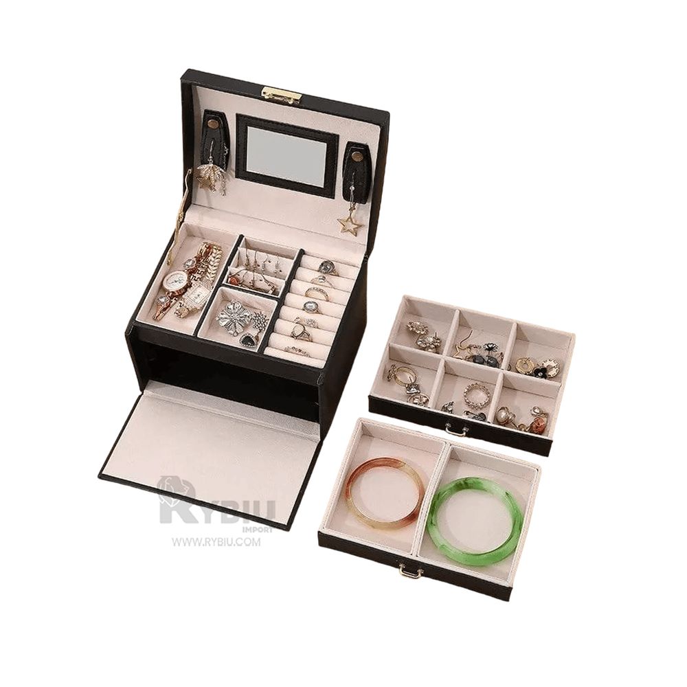 Cajas de Pulseras de 3 Niveles Color Negro - Promart