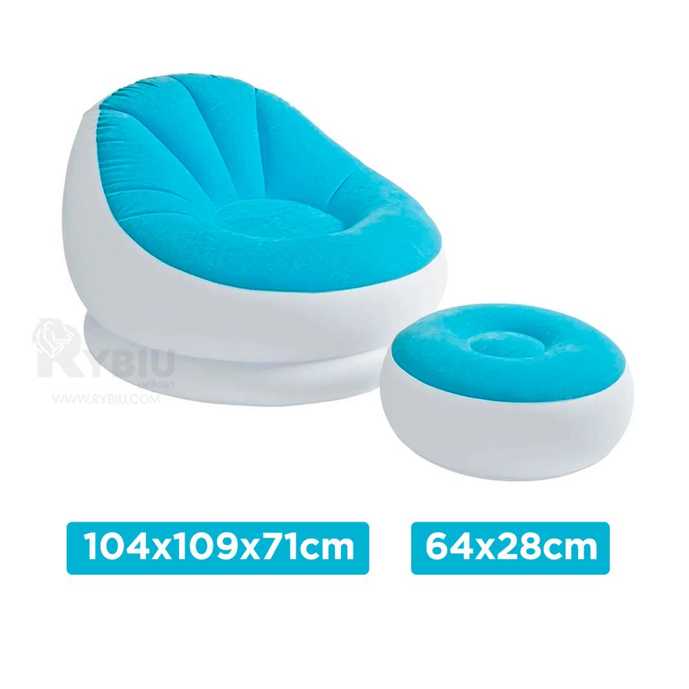 Sofa y Poof Celeste para Comodidad Total - Promart