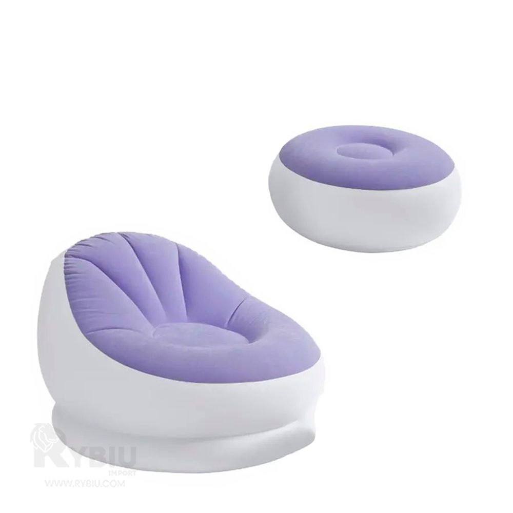 Moderno Sofa y Poof Morado para Descanso - Promart