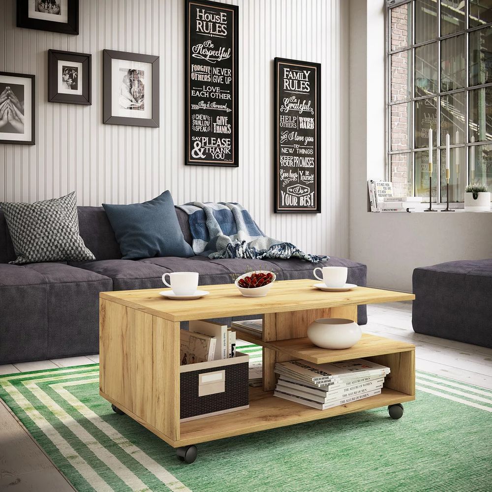 Mesa de Centro con ruedas Eliza color Duna TU MESITA | Promart.pe - Promart