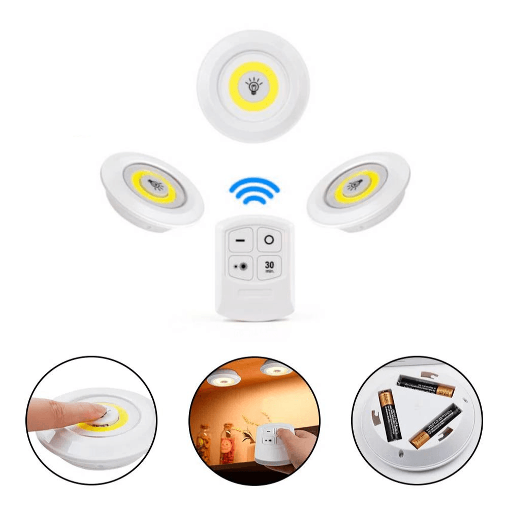 Set de 3 Luces Led con Control Remoto Inalámbrico - Promart