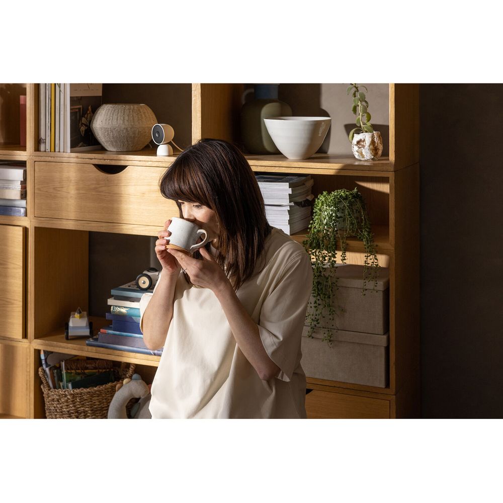 Cámara de Seguridad con Cable Google Nest Cam Indoor 1080P Linen - Promart