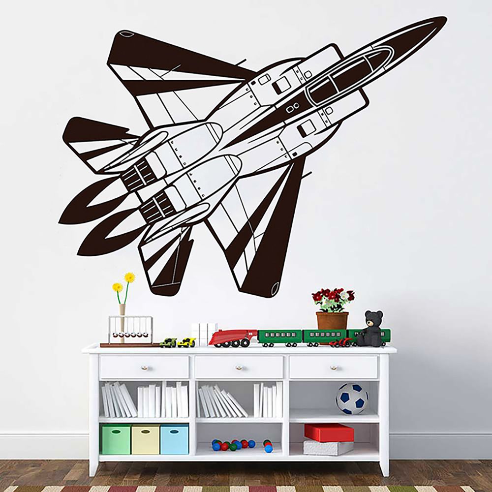 Vinilo Avión Negro Mediano Sticker Pegatina Viniles - Promart