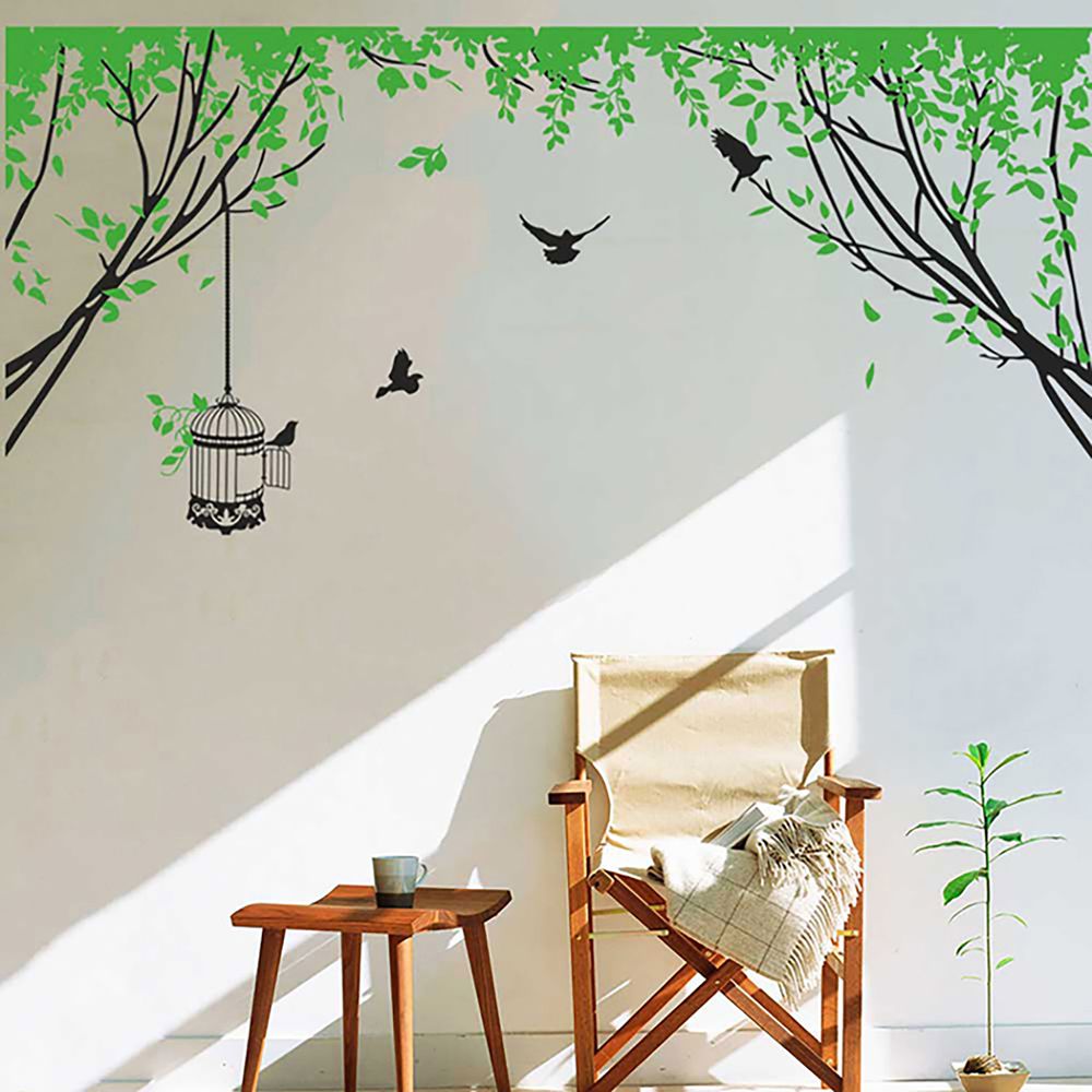 Vinilo Aves en El Parque Verde Claro Negro Pequeño Sticker Pegatina ...