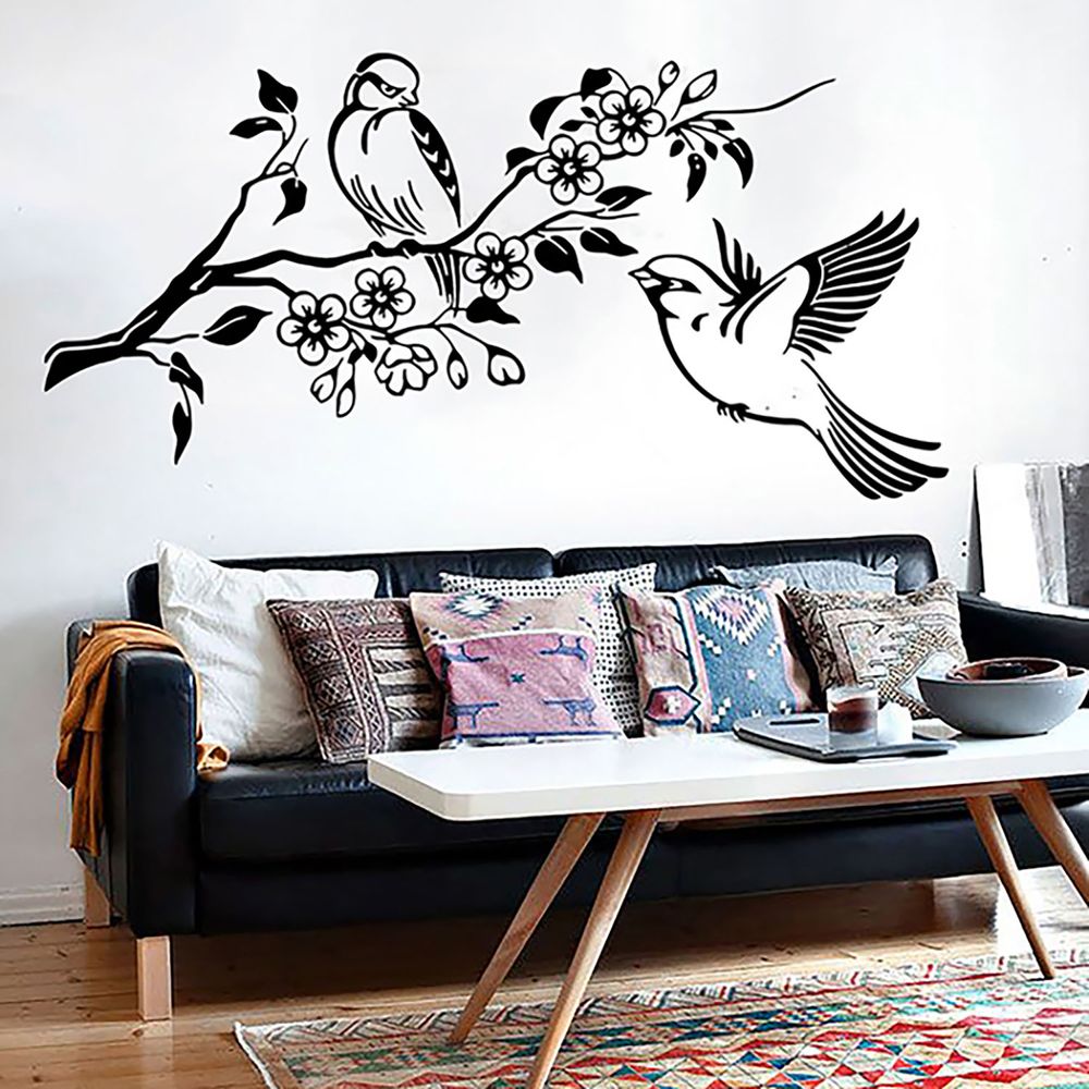 Vinilo Pareja de Aves Negro Mediano Sticker Pegatina Viniles Animales ...