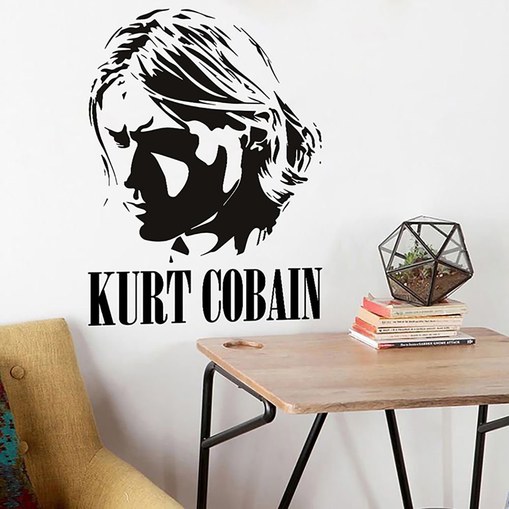Vinilo Kurt Cobain Negro Pequeño Sticker Pegatina Viniles - Promart