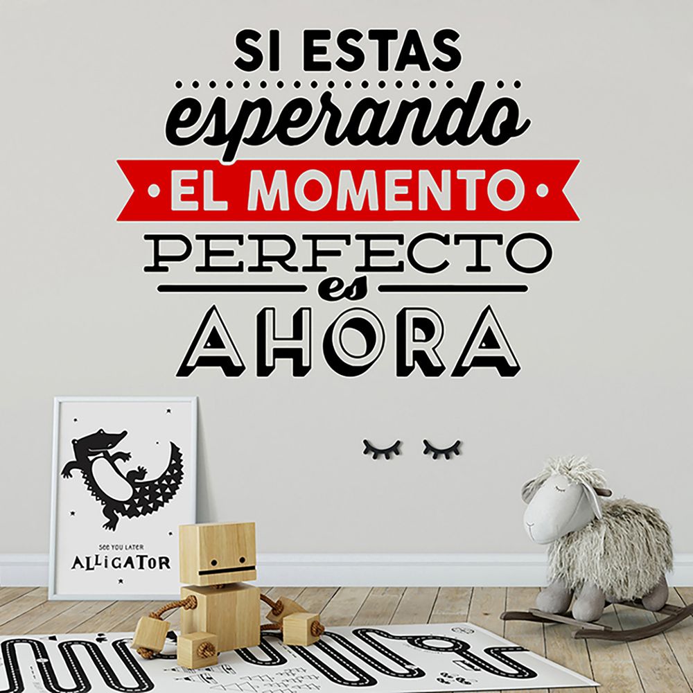 Vinilo Si Estás Esperando Negro Mediano Sticker Pegatina Viniles Frases ...