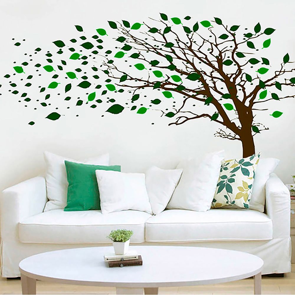 Vinilo Árbol en Otoño Marrón Verde Mediano Sticker Pegatina Viniles ...