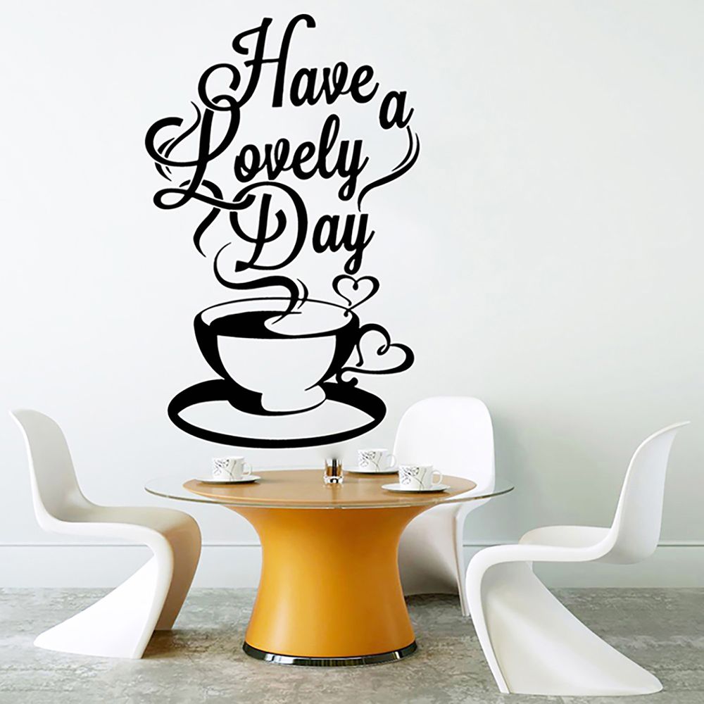 Vinilo Have a Lovely Day Negro Pequeño Sticker Pegatina Viniles - Promart