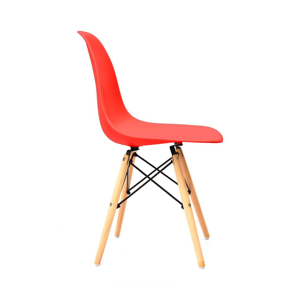 Silla fija de diseño Eames roja - Promart