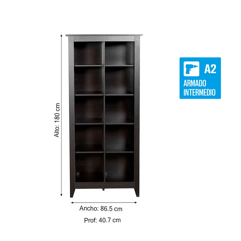 Librero Essential Negro Amaderado - Promart