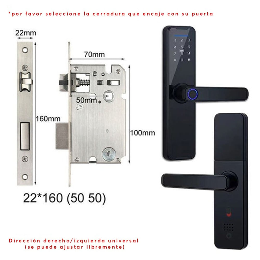 Cerradura Smart con Seguro Biometrico con app tarjeta y clave | Promart.pe - Promart