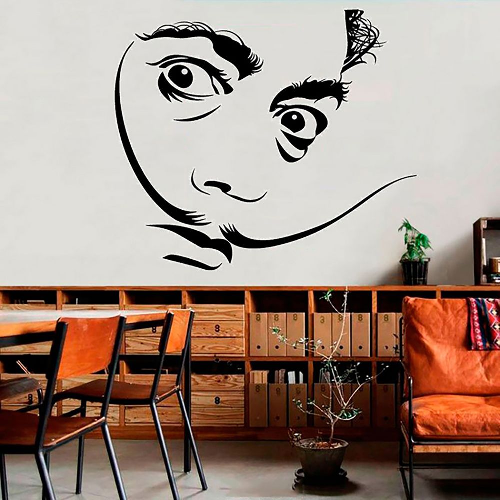 Vinilo Dalí Negro Pequeño Sticker Pegatina Viniles - Promart