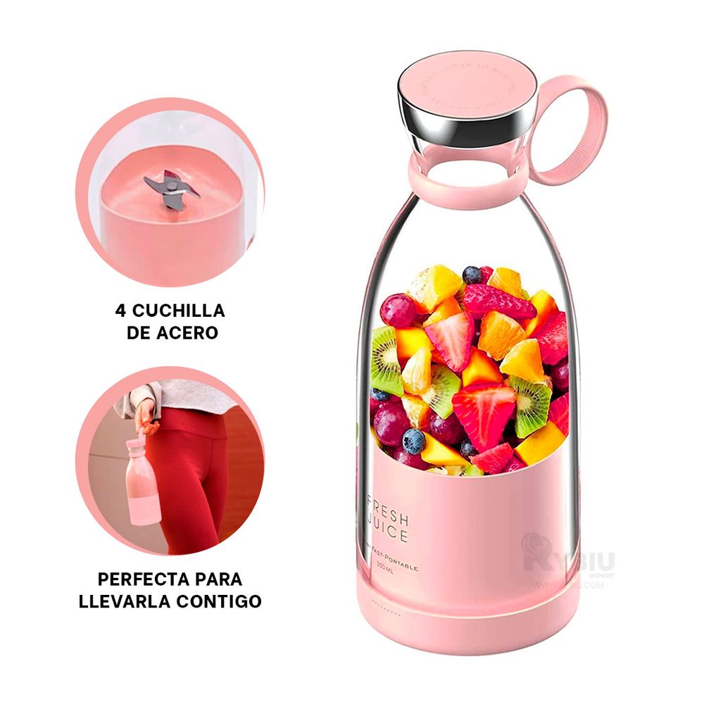 Mini Licuadora Portatil Rosado Ideal para Jugos y Batidos | Promart.pe ...