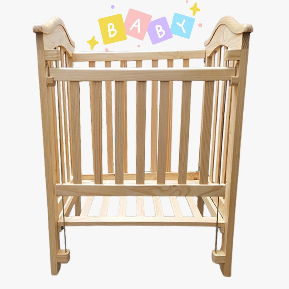 Cuna Cama Cuna con Colchon para bebes en Madera Natural - Promart