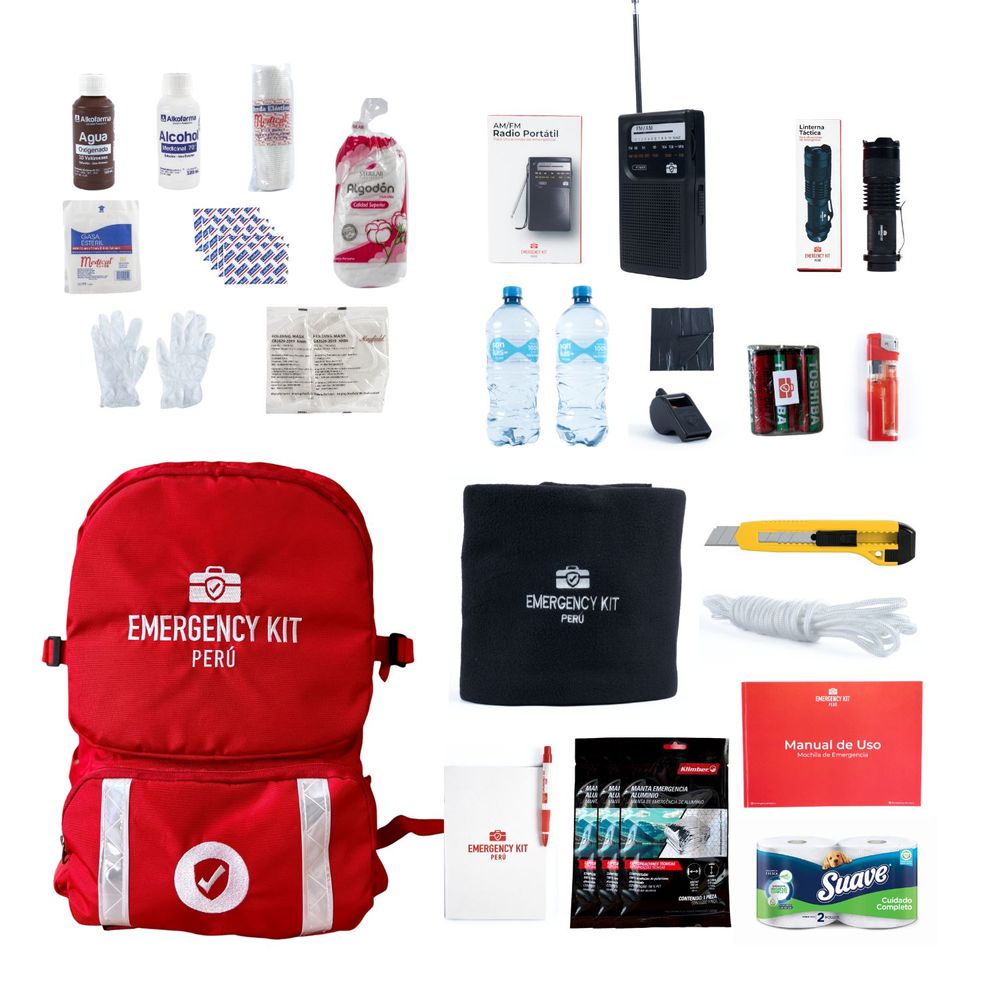 Mochila de Emergencia Equipada Emergency Kit Essentials para 4 Personas ...