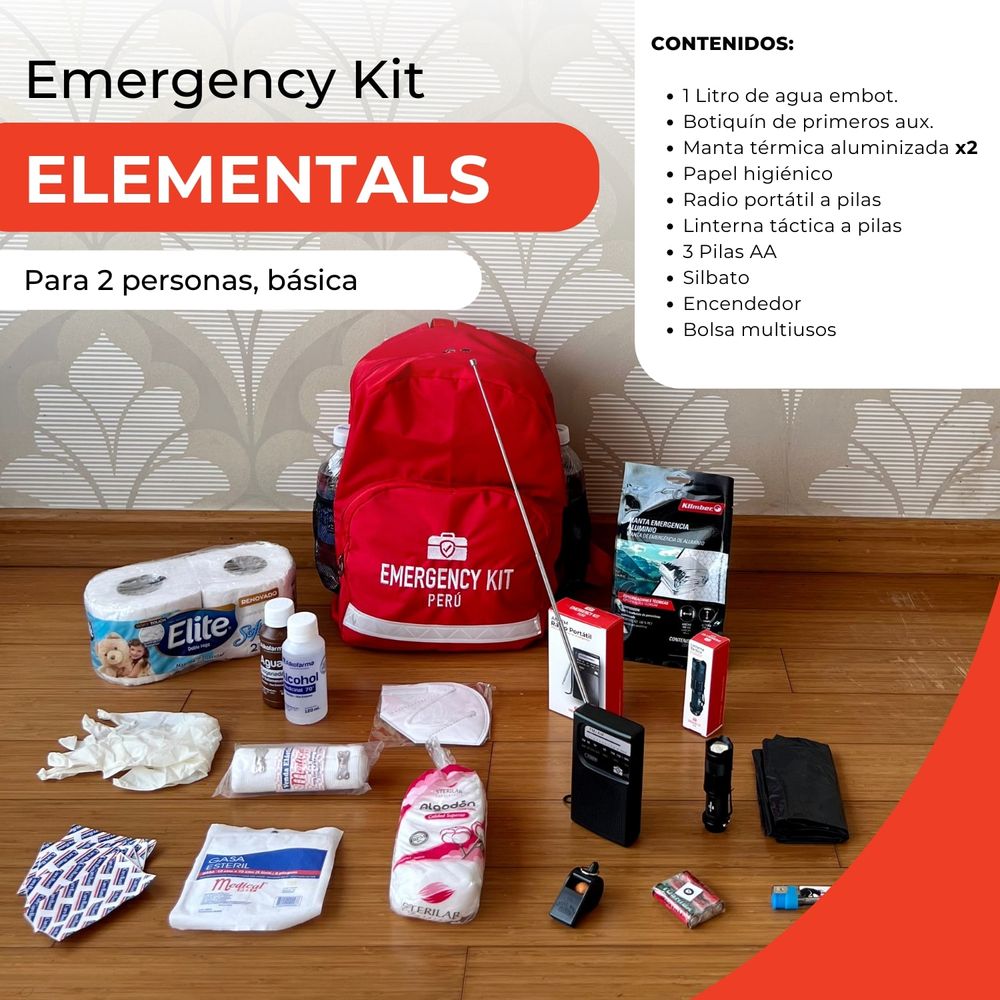 Mochila de Emergencia Equipada Emergency Kit Elementals Para 2 Personas ...
