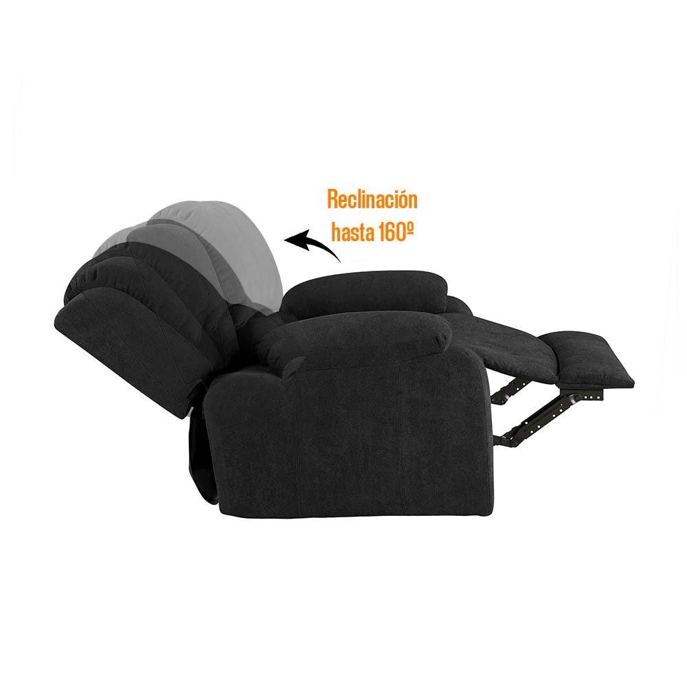 Sillón Reclinable Microfibra 1 Cuerpo Negro - Promart