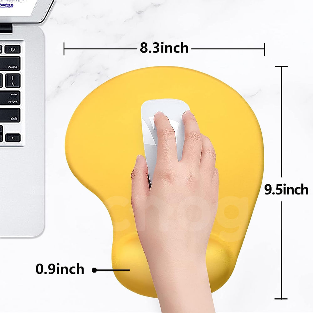 Pad Mouse Ergonómico con Almohadilla de Gel Descansa Muñecas Amarillo ...