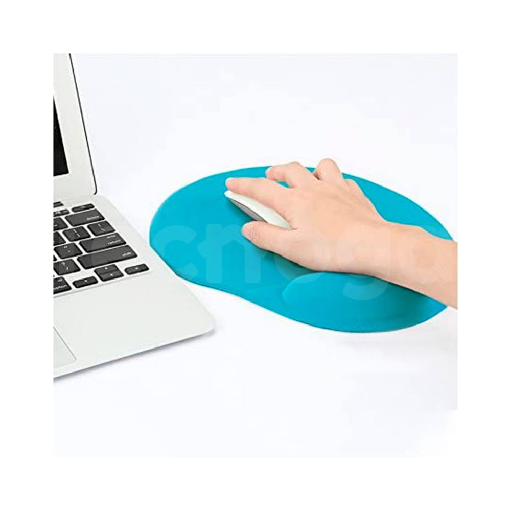 Pad Mouse Ergonómico con Almohadilla de Gel Descansa Muñecas Celeste ...