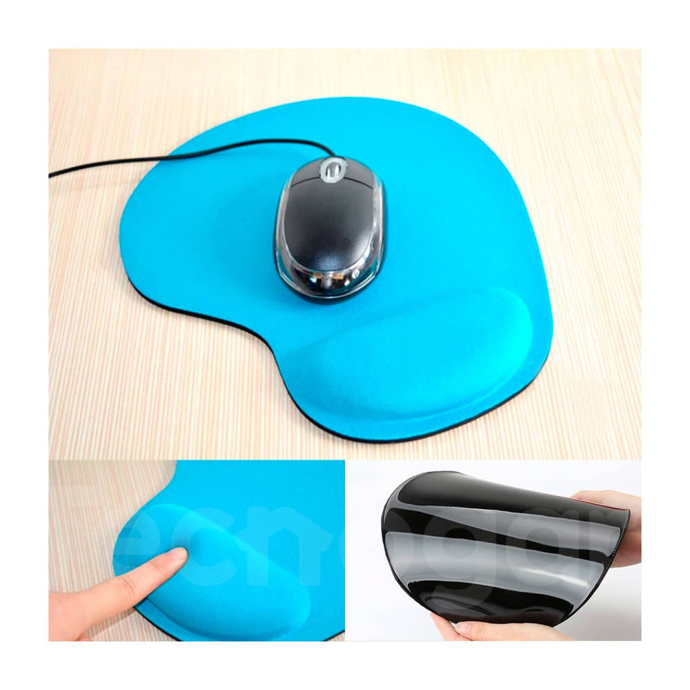 Pad Mouse Ergonómico con Almohadilla de Gel Descansa Muñecas Celeste ...