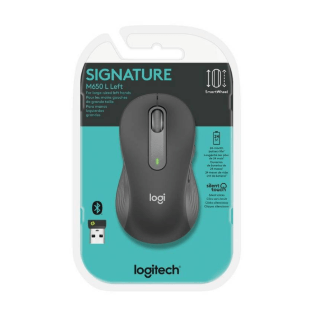 Logitech Signature M650 L Left Mouse BLuetooth Black - Promart