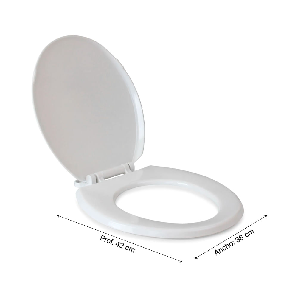 Asiento inodoro redondo plástico Blanco Trebol - Promart