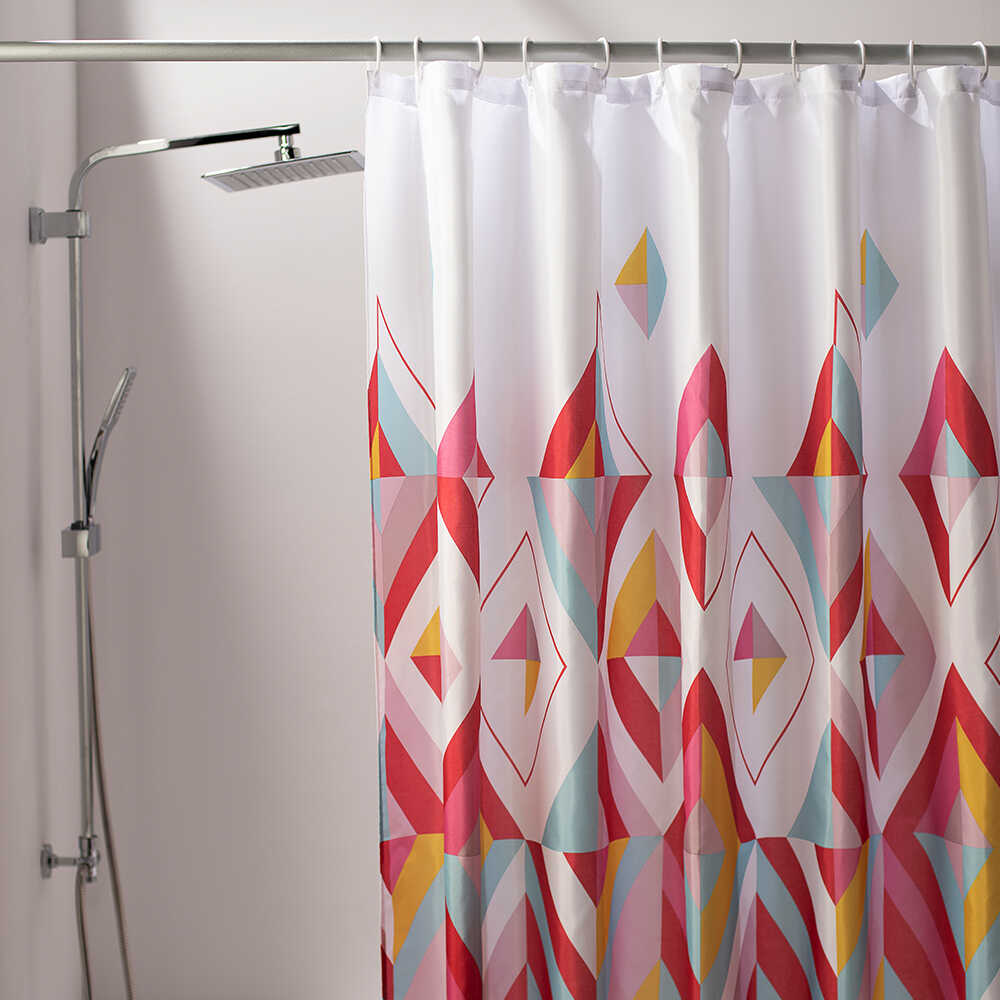 Cortina de baño poly terra orange - Promart