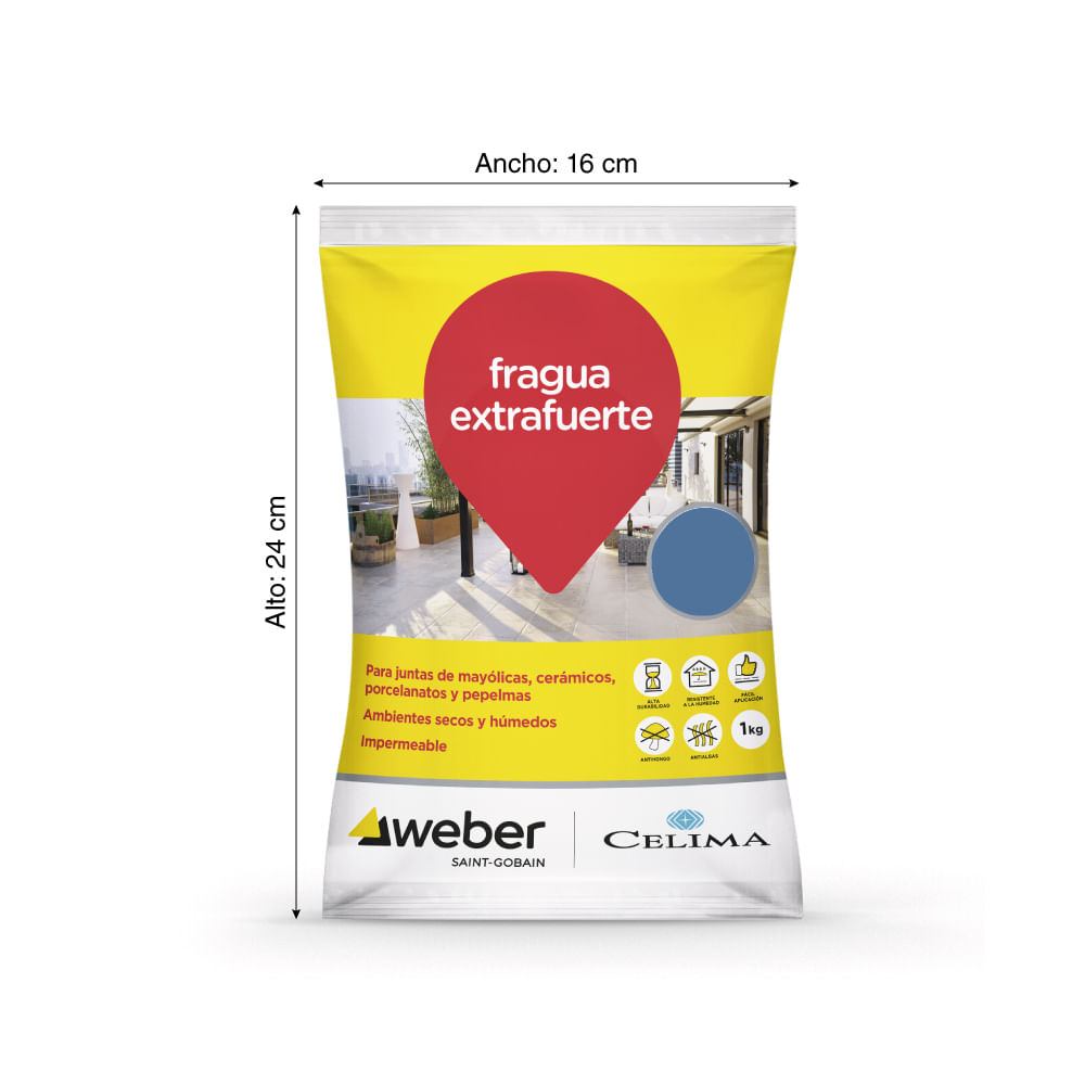Fragua Premium Azul Acero 1 kg Celima Weber - Promart
