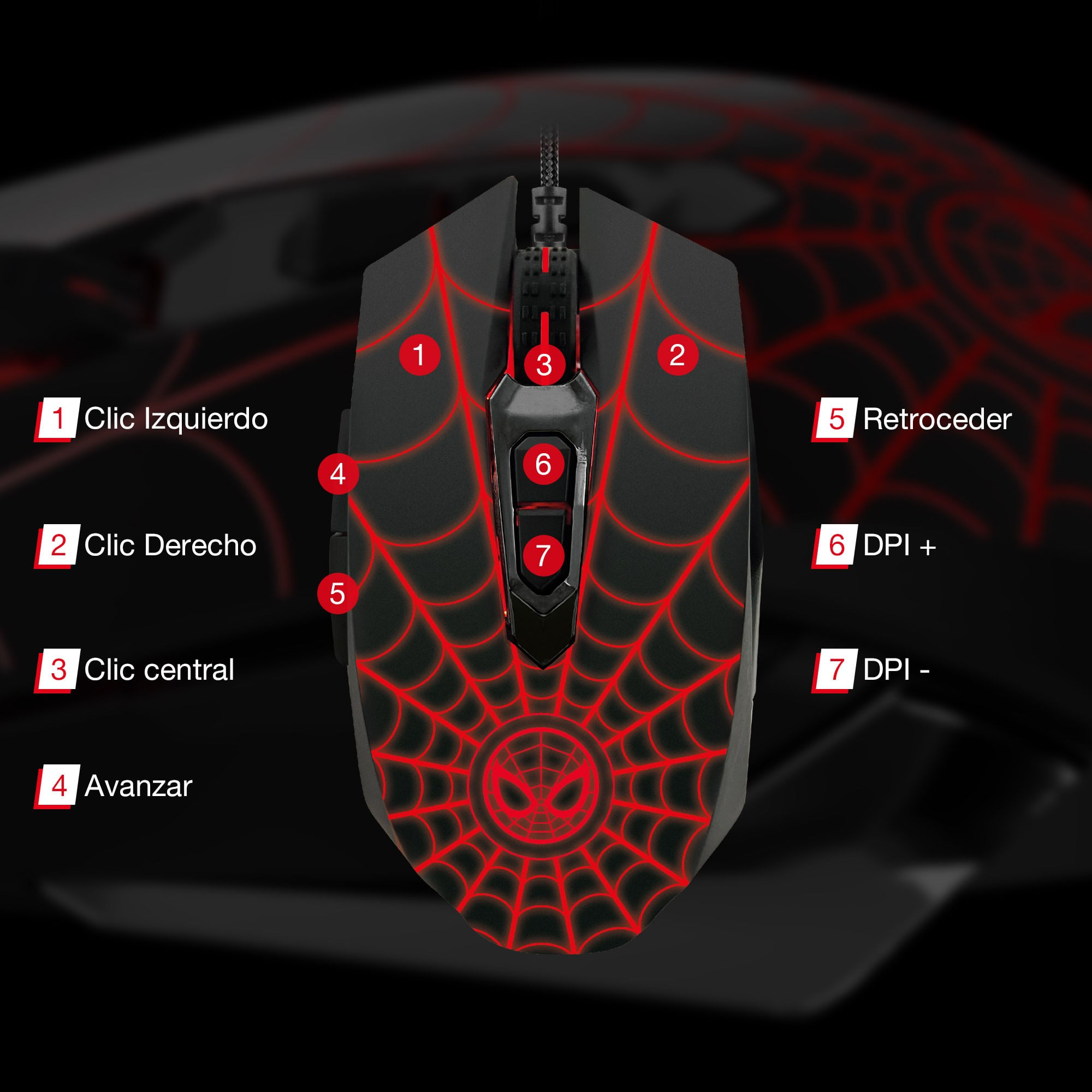 Mouse Xtech óptico de 7 botones Edición Spider-Man | Compara precios ...