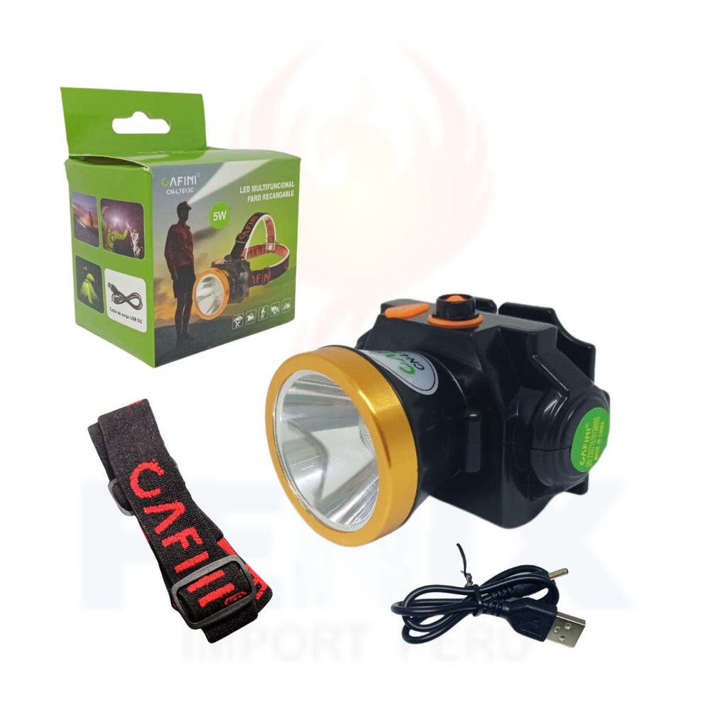 Linterna Frontal led Recargable Multifuncional CN-L7613C CAFINI - Promart