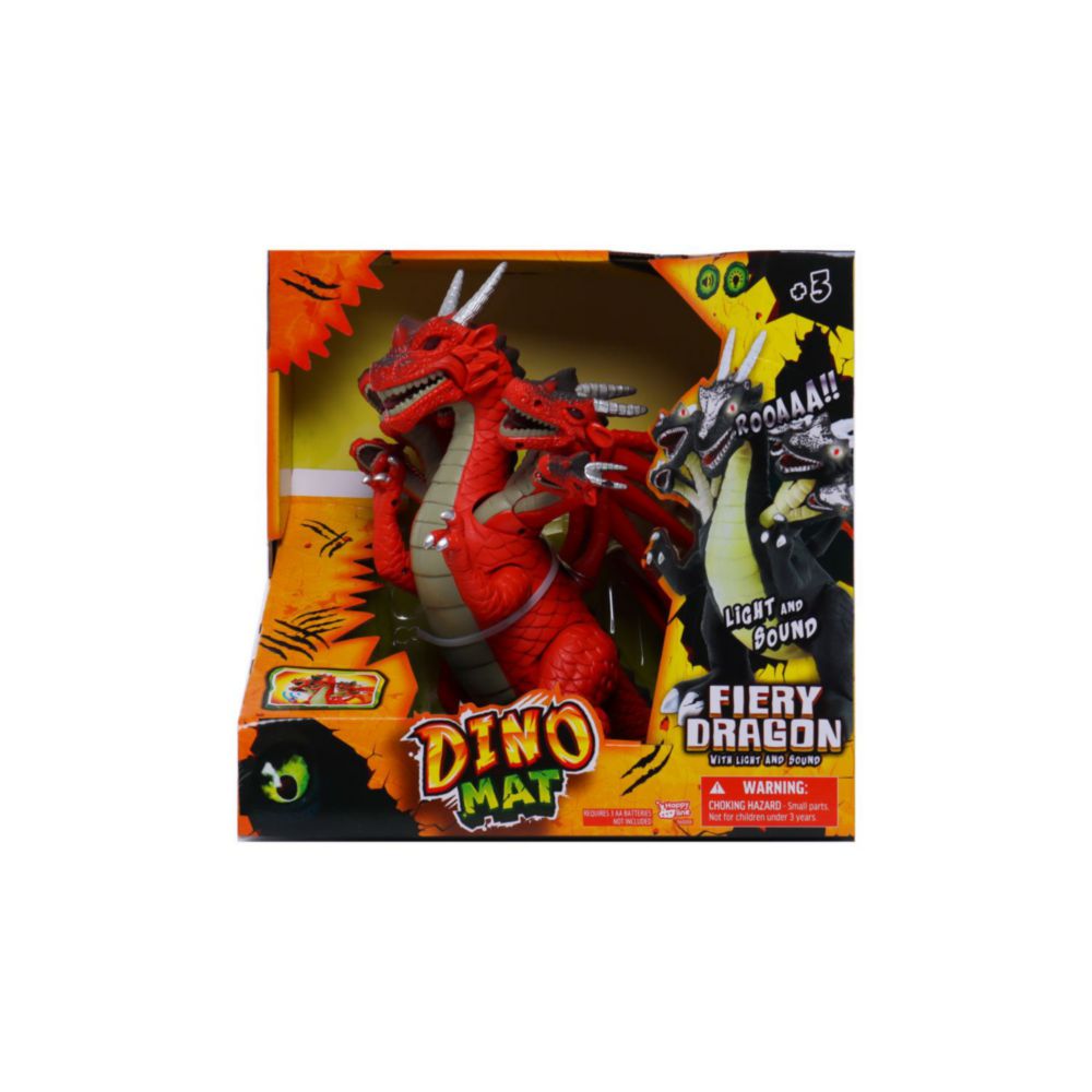 Dinosaurio Dragon Dinomat 7 Cabezas Rojo - Promart